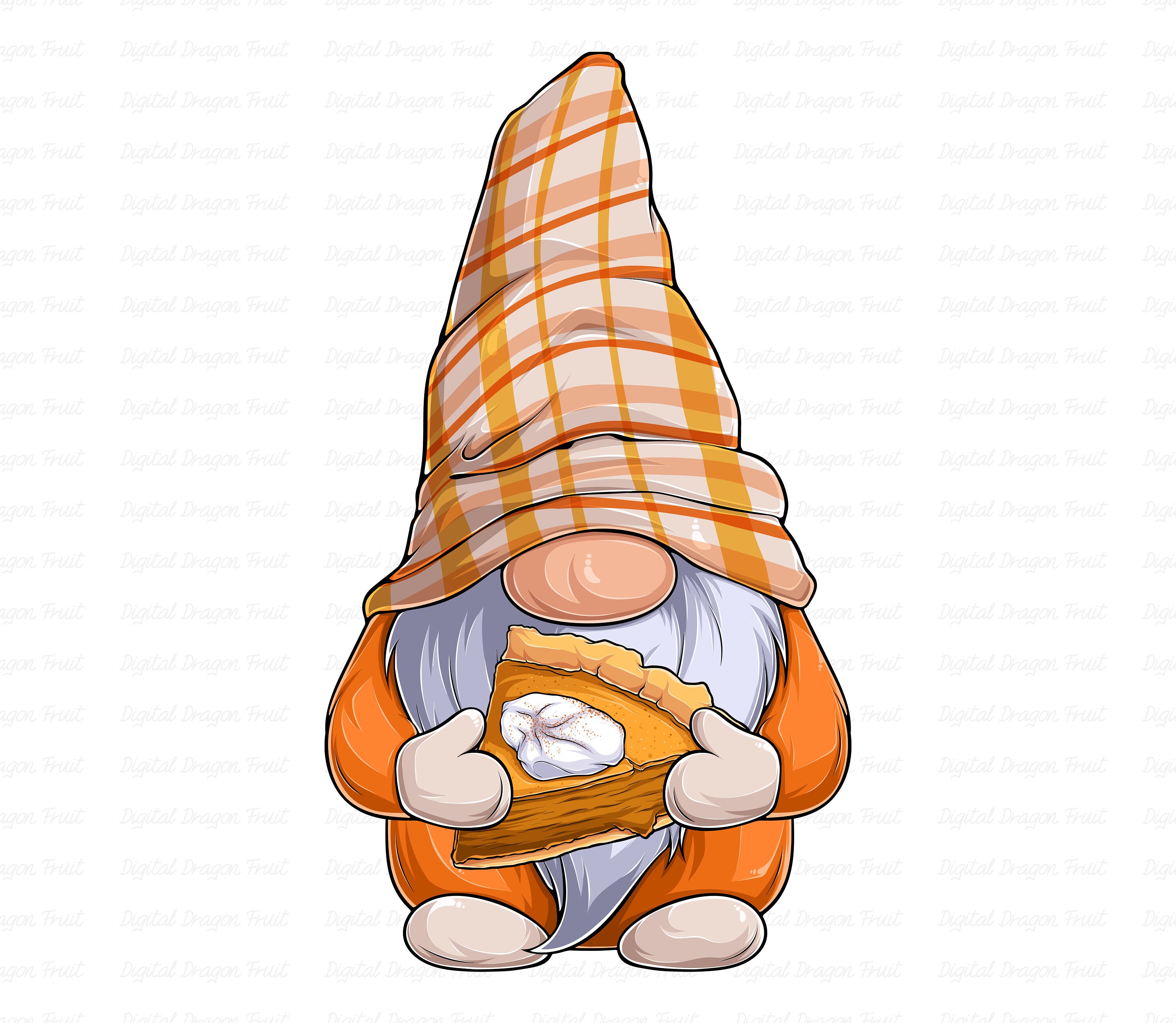 Gnome Pumpkin Pie PNG, Fall Thanksgiving Sublimation, Digital Instant ...