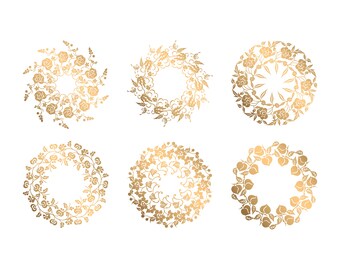 Gold Wedding Laurels and Wreaths Clipart Set - "gold WREATHS Clipart ...