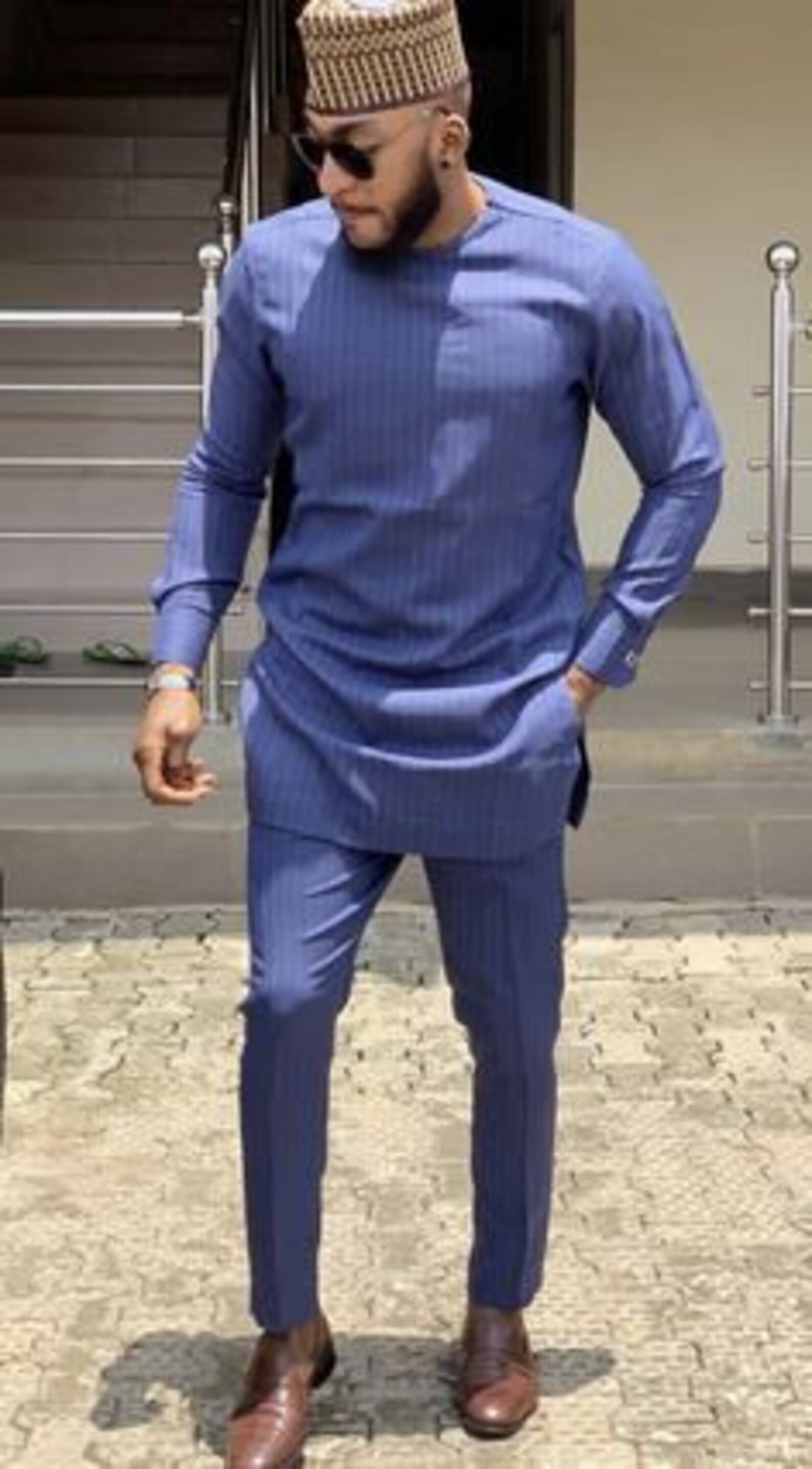 Blue African Senator Suit Blue Suit African Men Wedding - Etsy