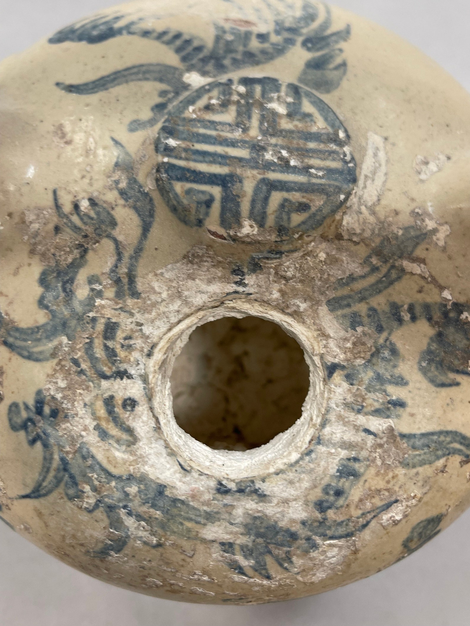 Vietnamese Antique Ceramic Lime- Pot. " BINH Voi" Bat Trang Ceramic ...