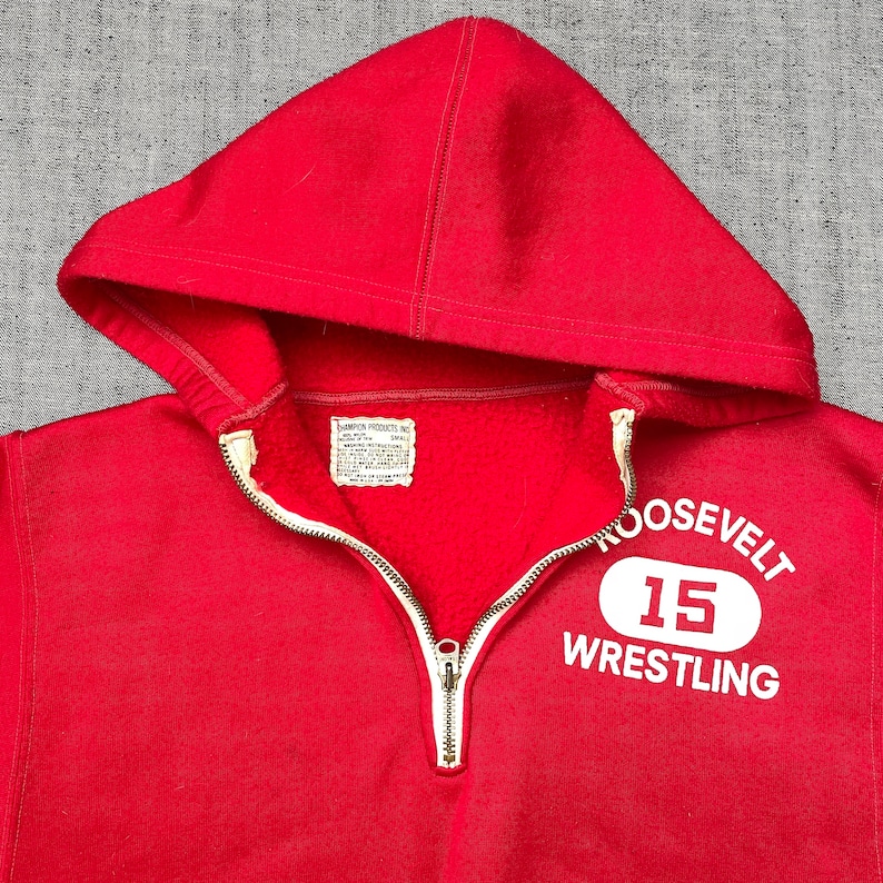 Vintage 60s Champion Quarter Zip Hoodie Pullover Sweatshirt - Etsy