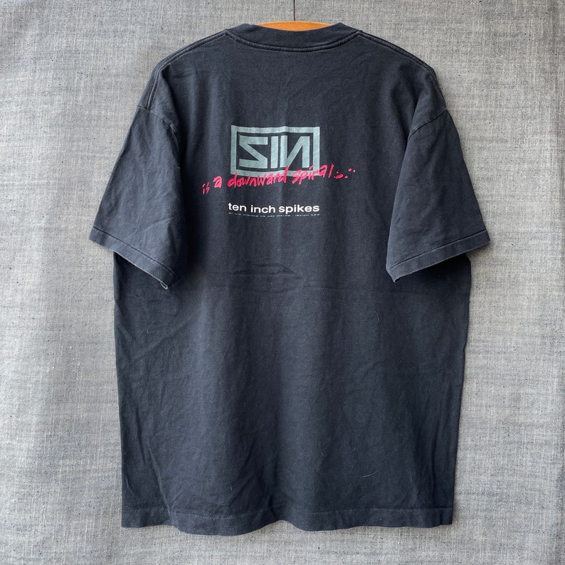 Vintage 90s SIN Jesus Nine Inch Nails Parody Ten Inch Spikes Religious ...