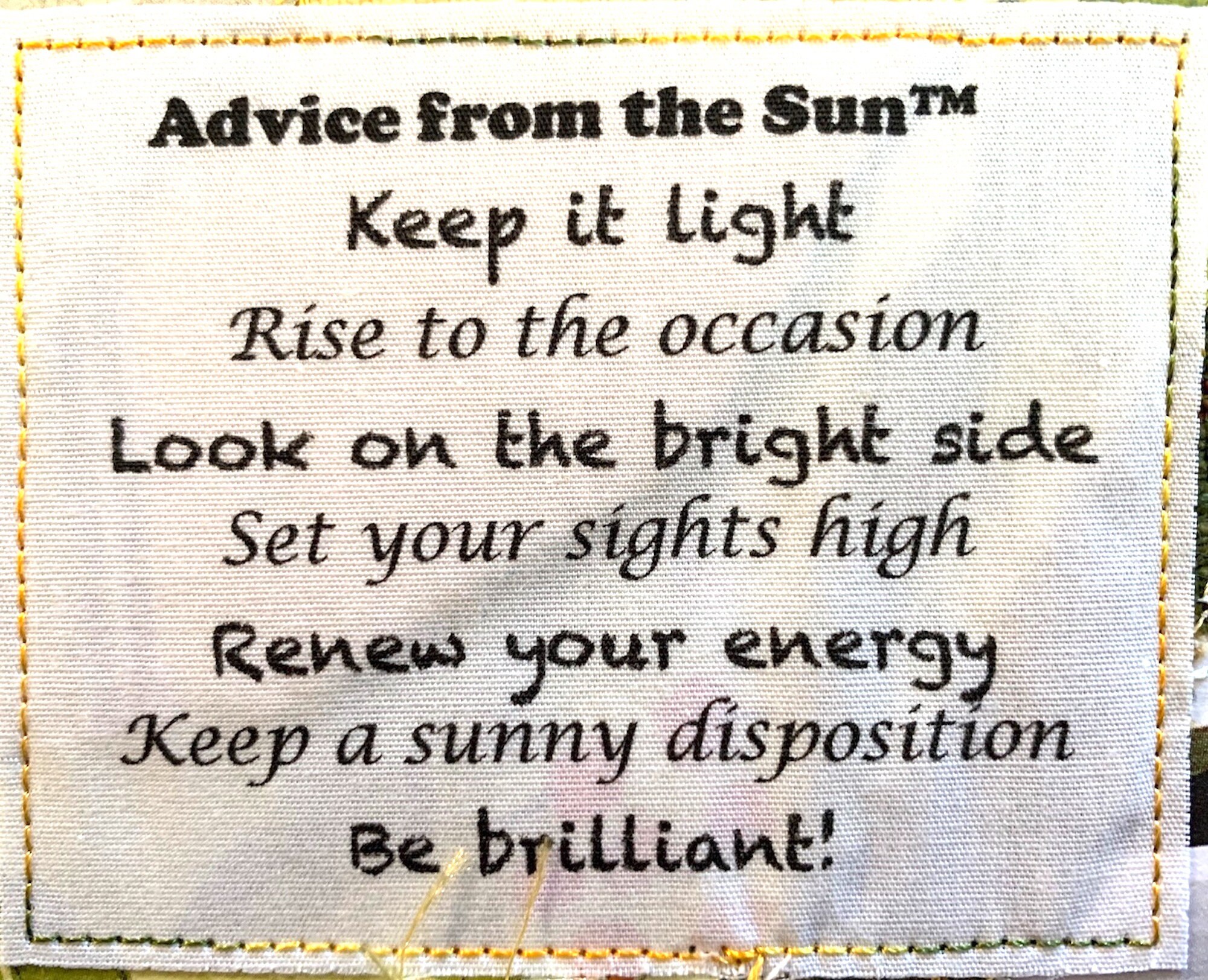 Sun Advice Poem Frameable Handmade Stitched Blank Greeting | Etsy