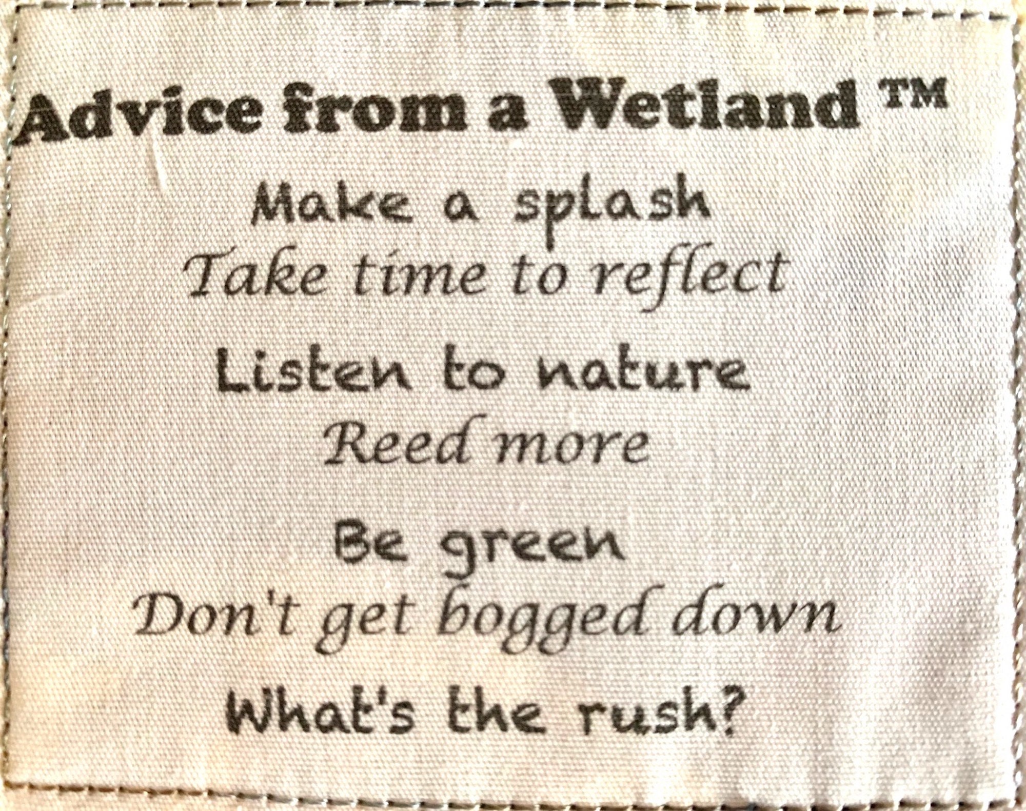 Wetlands Advice Poem, Frameable, Handmade Stitched Blank Greeting Card ...
