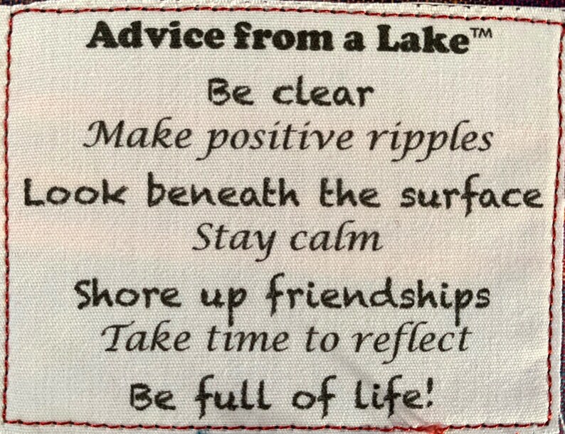 Lake Advice Poem, Frameable, Handmade Stitched Blank Greeting Card - Etsy