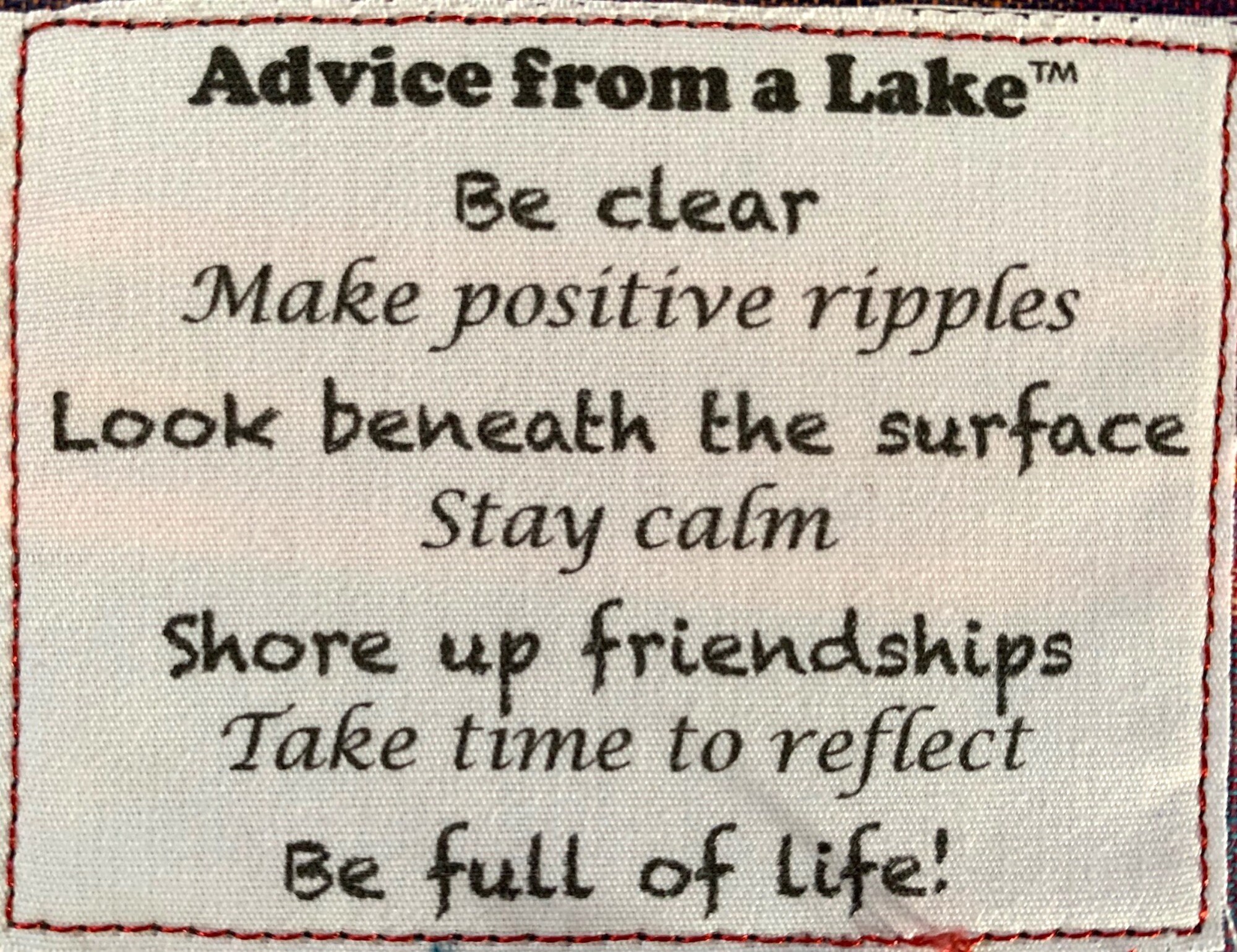 Lake Advice Poem, Frameable, Handmade Stitched Blank Greeting Card - Etsy
