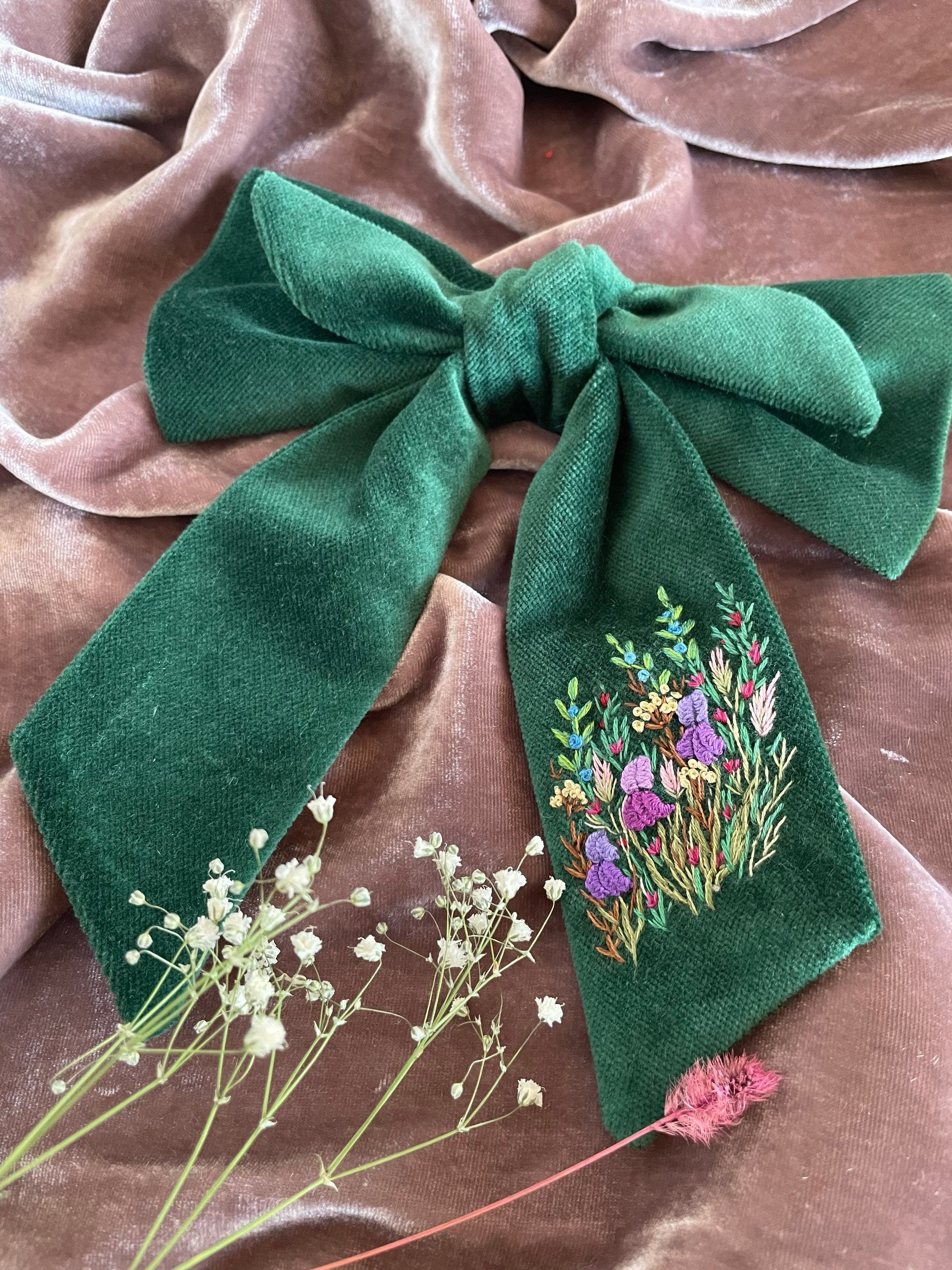 Arco de pelo único terciopelo arco de pelo artículos de pelo | Etsy