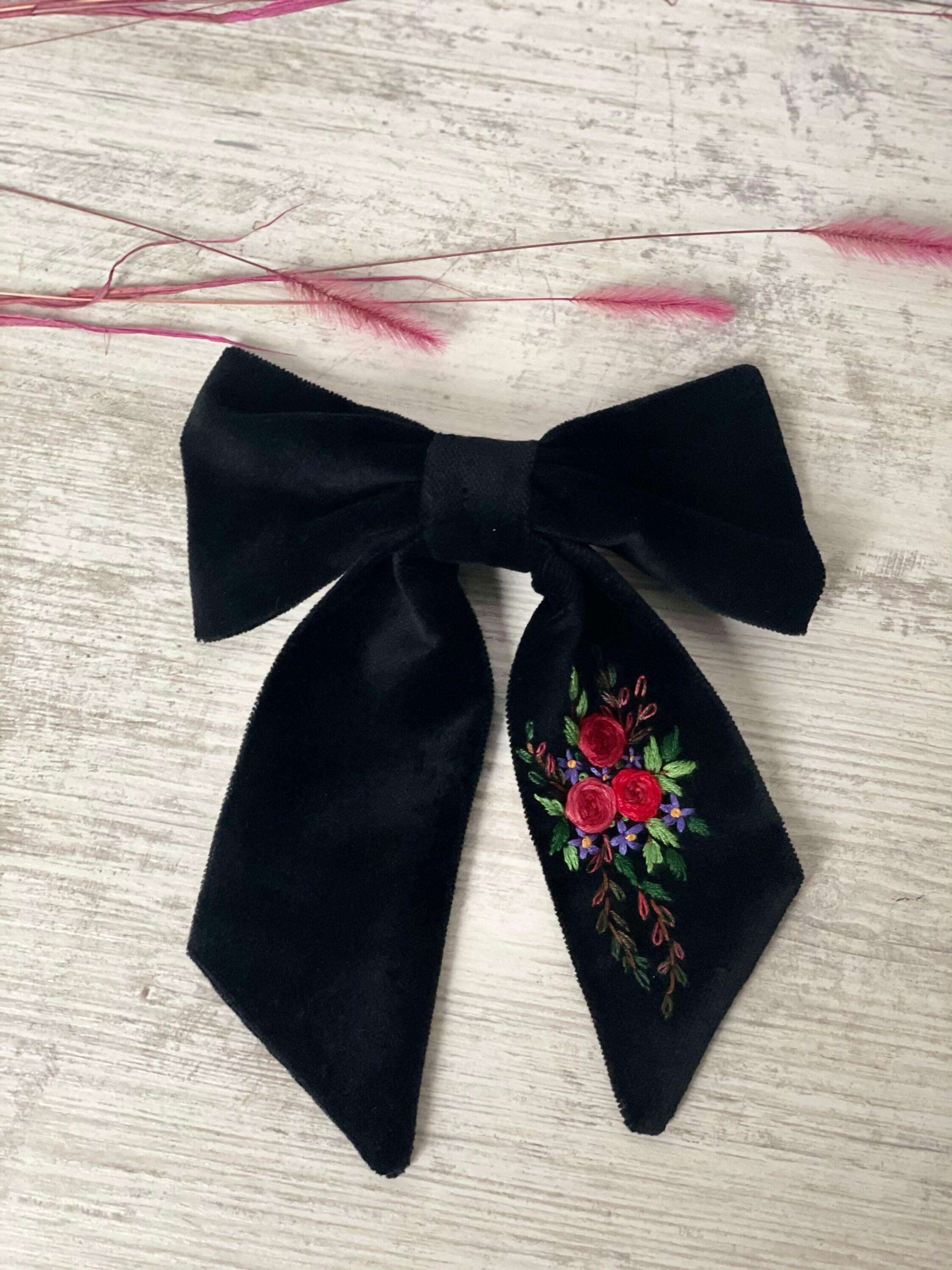 Arco de pelo único terciopelo arco de pelo artículos de pelo | Etsy