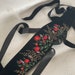 Black Hand-embroidered Velvet Belt, Flower Embroidery, Belt With Poppy ...
