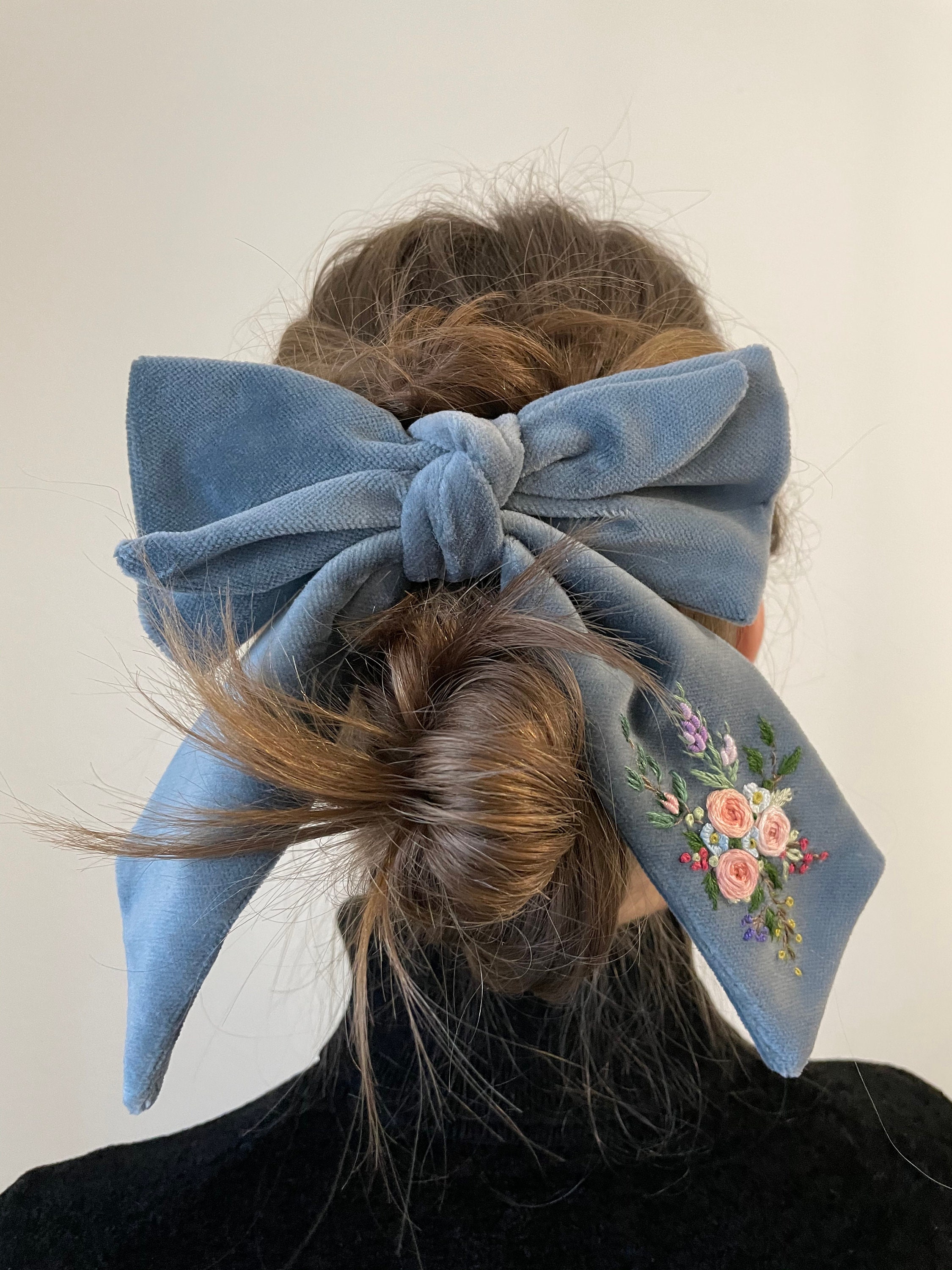 Arco de pelo único terciopelo arco de pelo artículos de pelo | Etsy