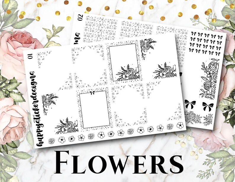 Flowers Foil Bundle Paper Stickers, Labels & Tags Paper & Party ...
