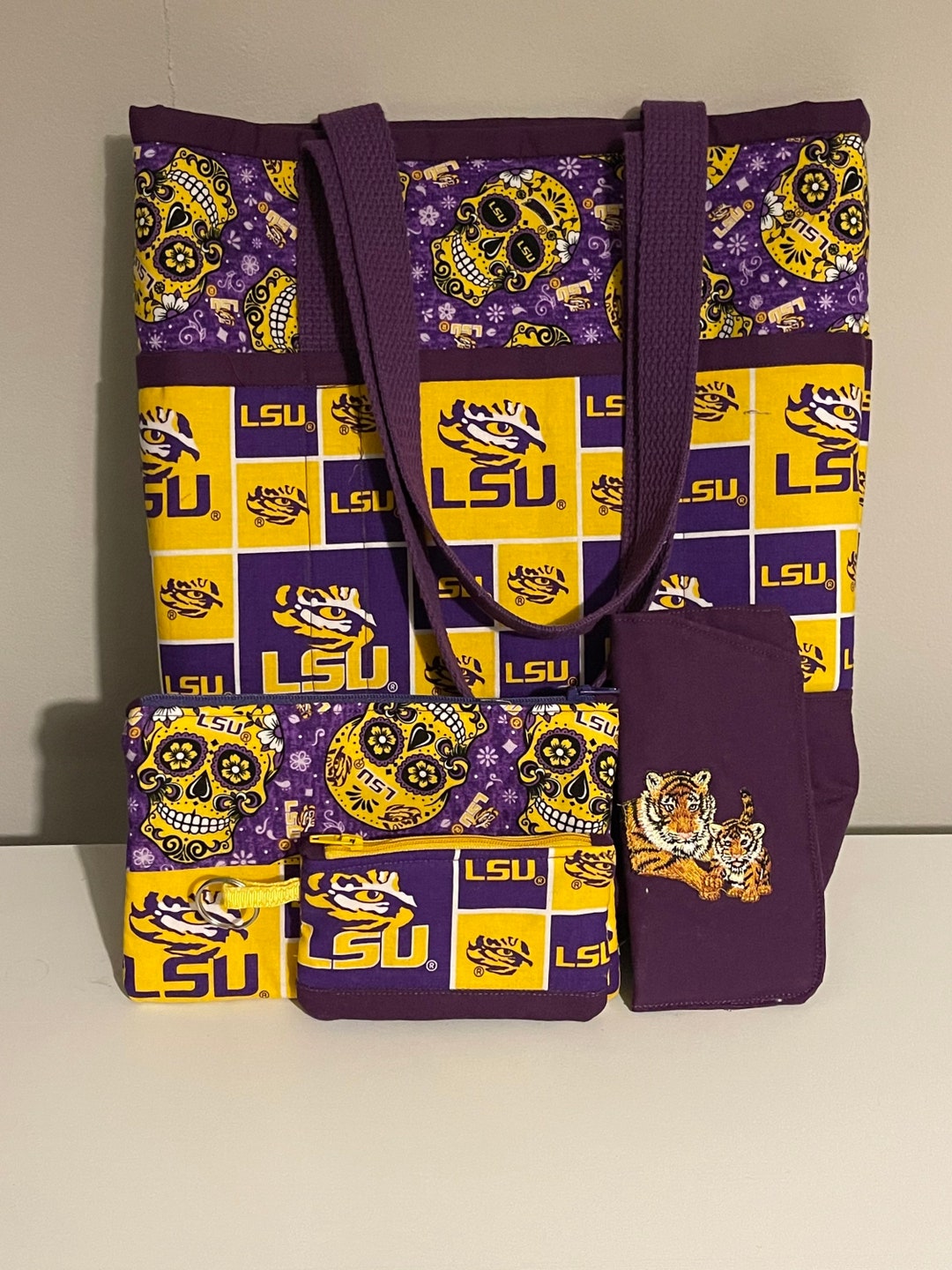 LSU Shoulder Bag With Accessory Pouches - Etsy