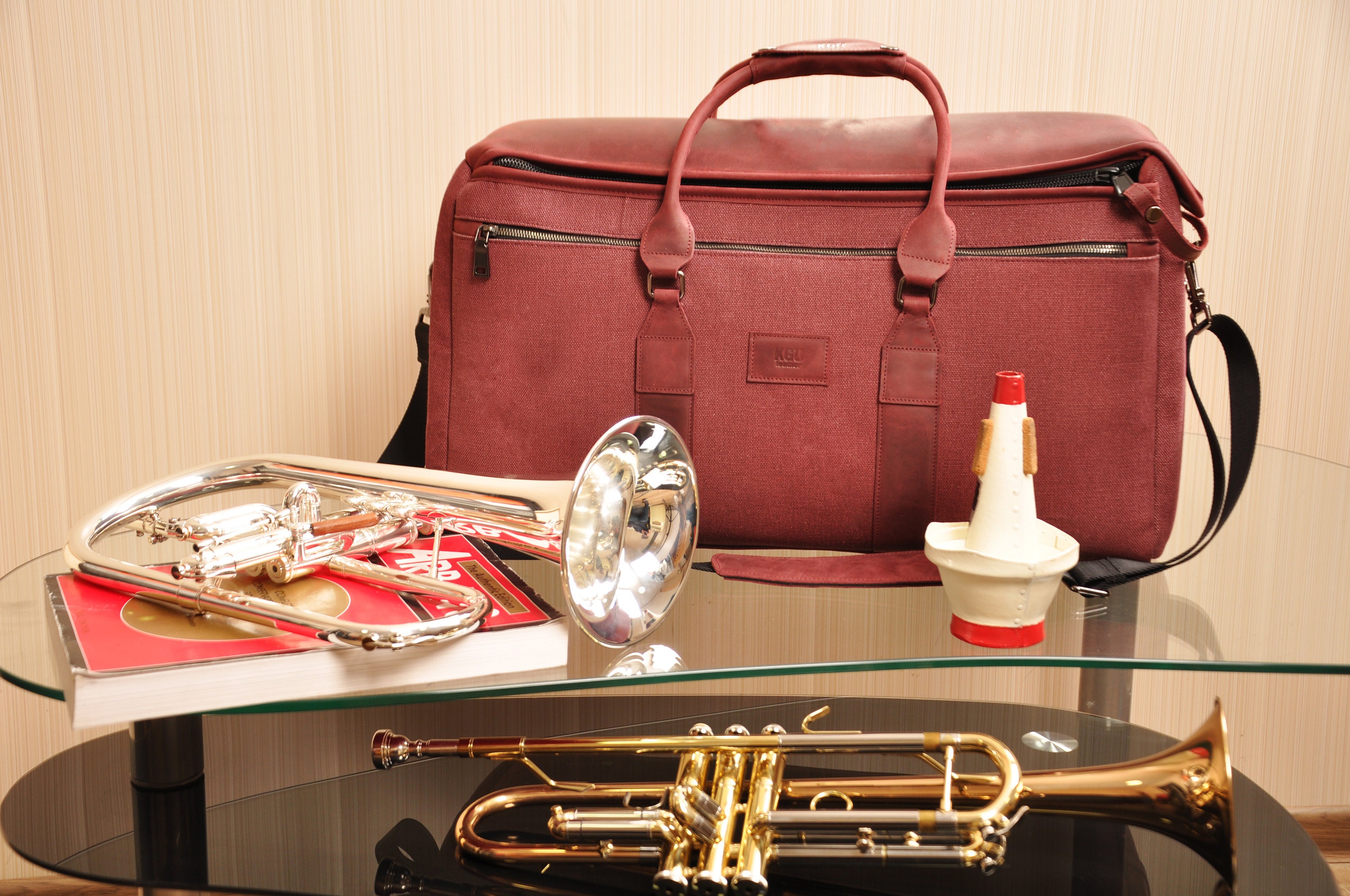 KGU Music Trumpet Case Double Gig Bag for Trumpet, Flugelhorn, Brass ...