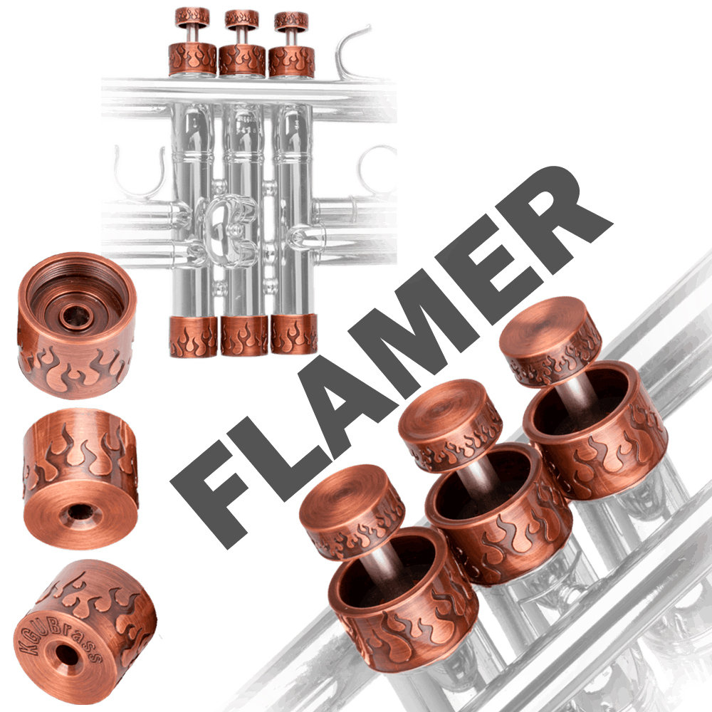 Bach Custom HEAVY Trumpet Trim Kit. Artistic FLAMER Style. Kgubrass for ...