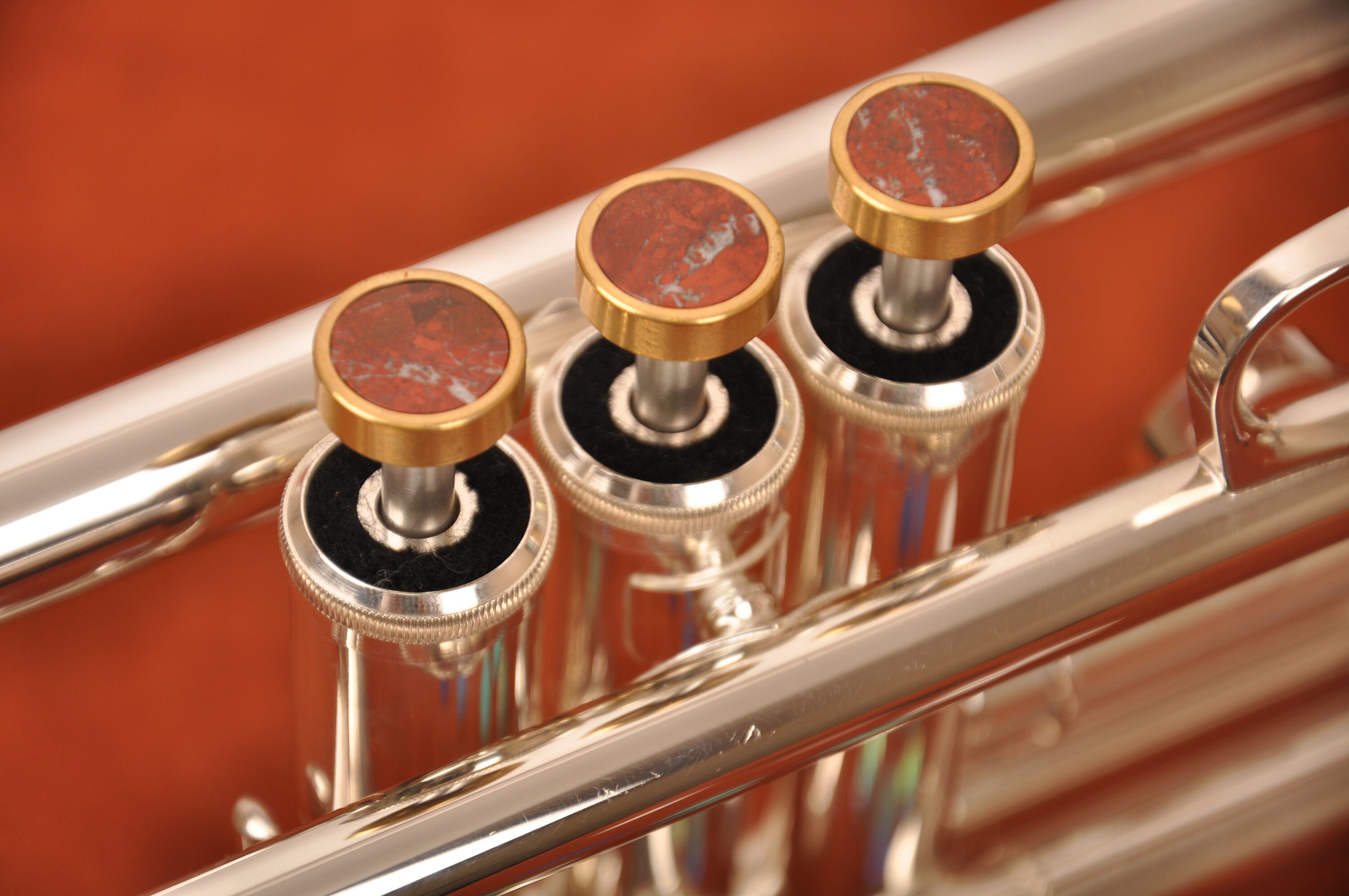 LIGHT Trumpet Finger Buttons Raw Brass W Natural Stones for Most ...