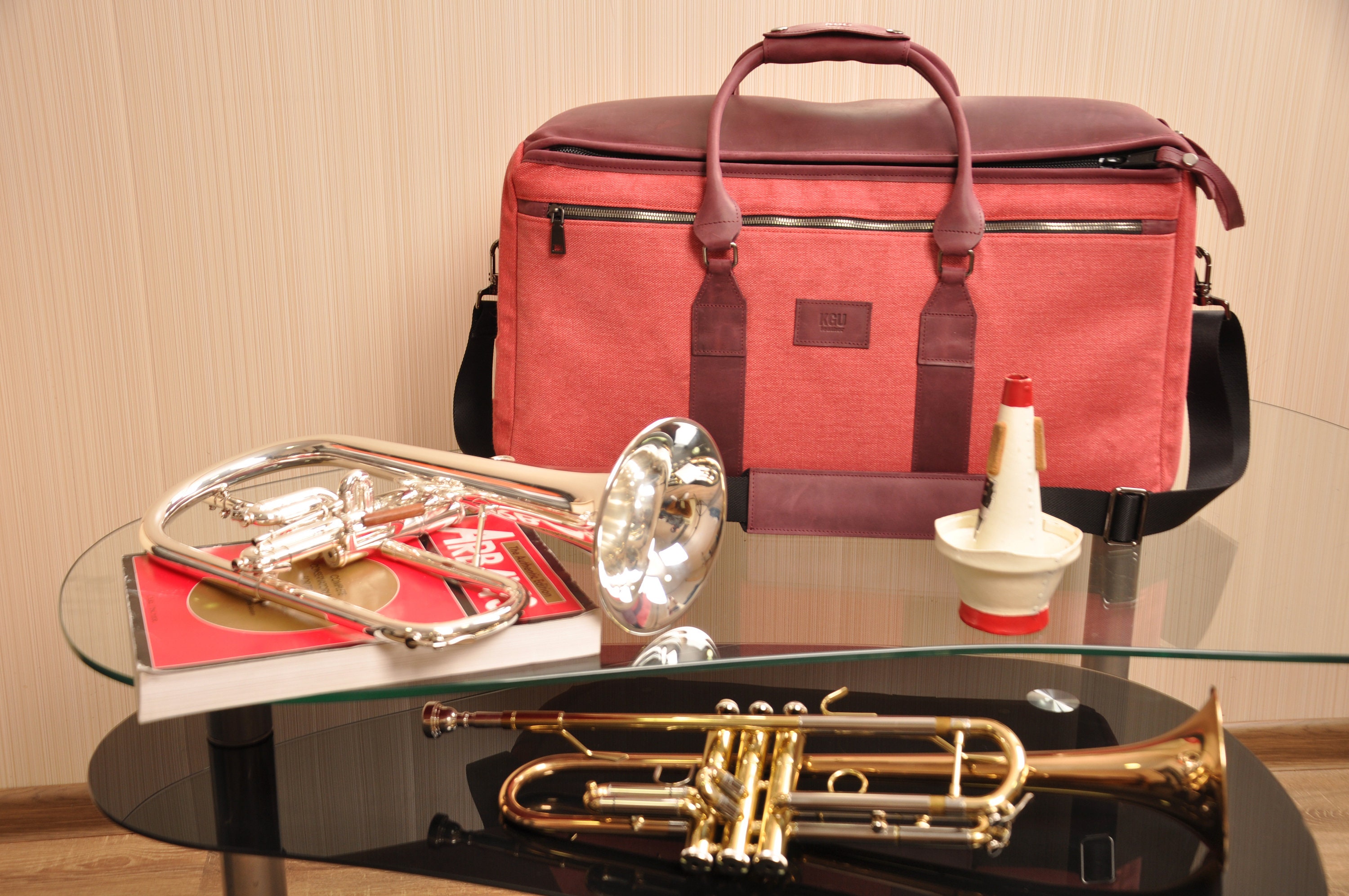 KGU Music Trumpet Case Double Gig Bag for Trumpet, Flugelhorn, Brass ...