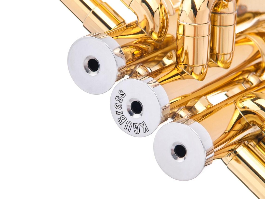 Trumpet Bottom Valve Caps LIGHT. Silver Plated Brushed for B&S ...