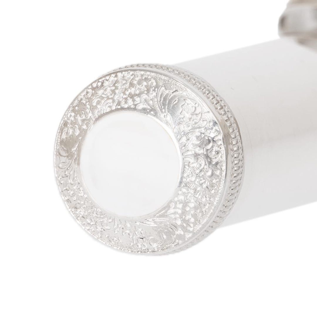 925 Silver Flute Crown: Floral Engraving, Gemstone Inlay - Etsy