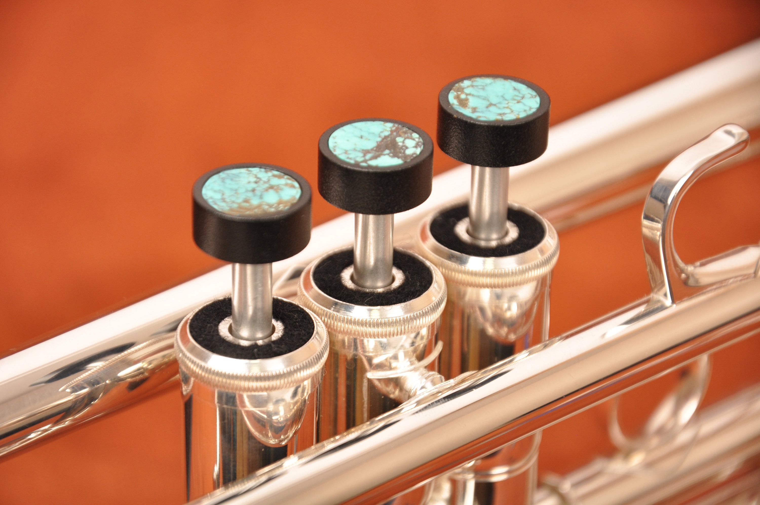 Heavy Custom Trumpet Finger Buttons BLACK Edition With Natural Stones ...