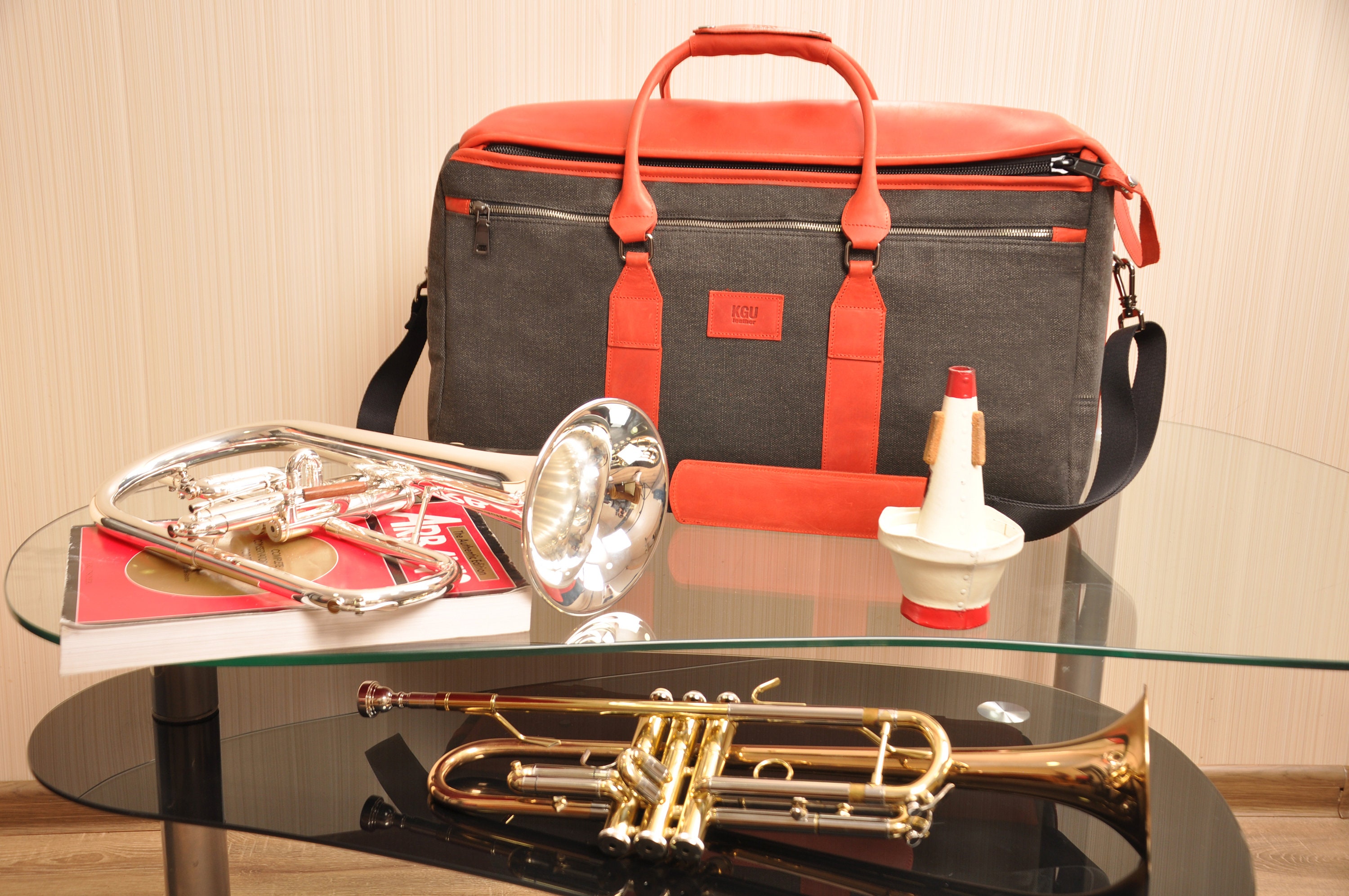 KGU Music Trumpet Case Double Gig Bag for Trumpet, Flugelhorn, Brass ...