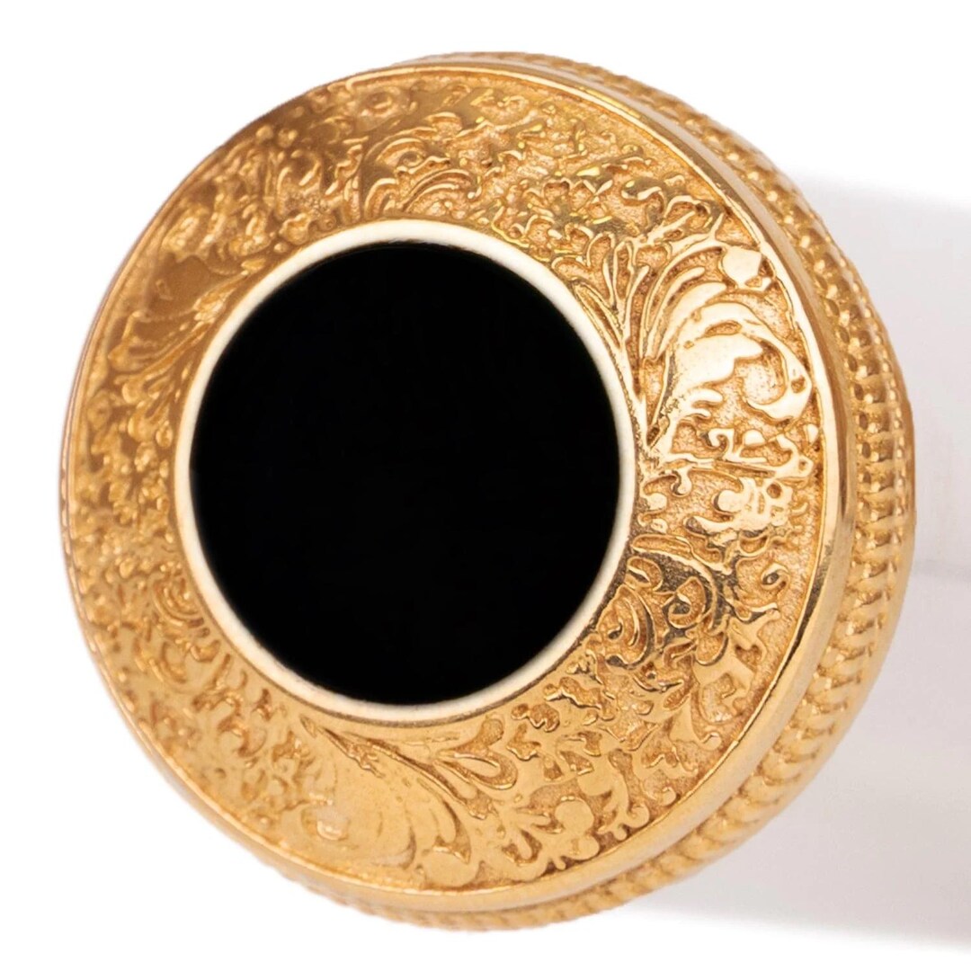 Gold Plated Flute Crown With Black Onyx Inlay - Etsy