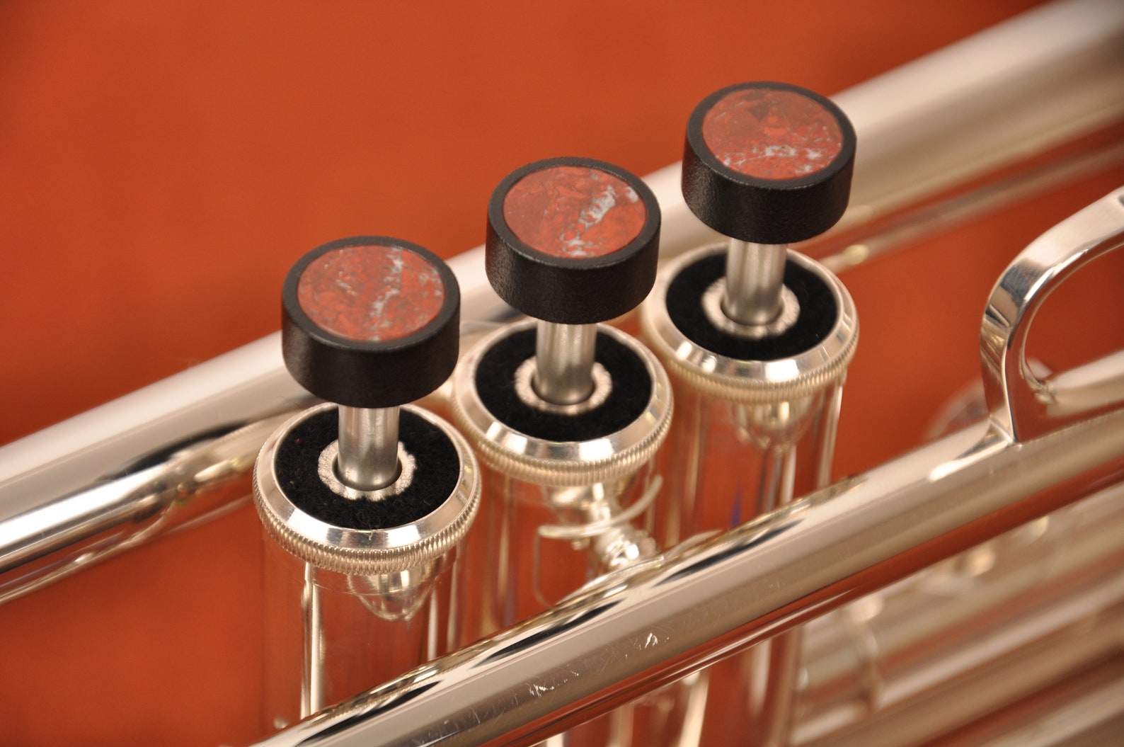 Heavy Custom Trumpet Finger Buttons BLACK Edition With Natural Stones ...