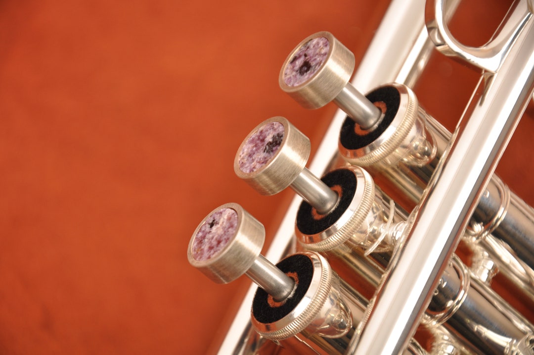 Silver Plated Trumpet Finger Buttons With Natural Stones - Etsy