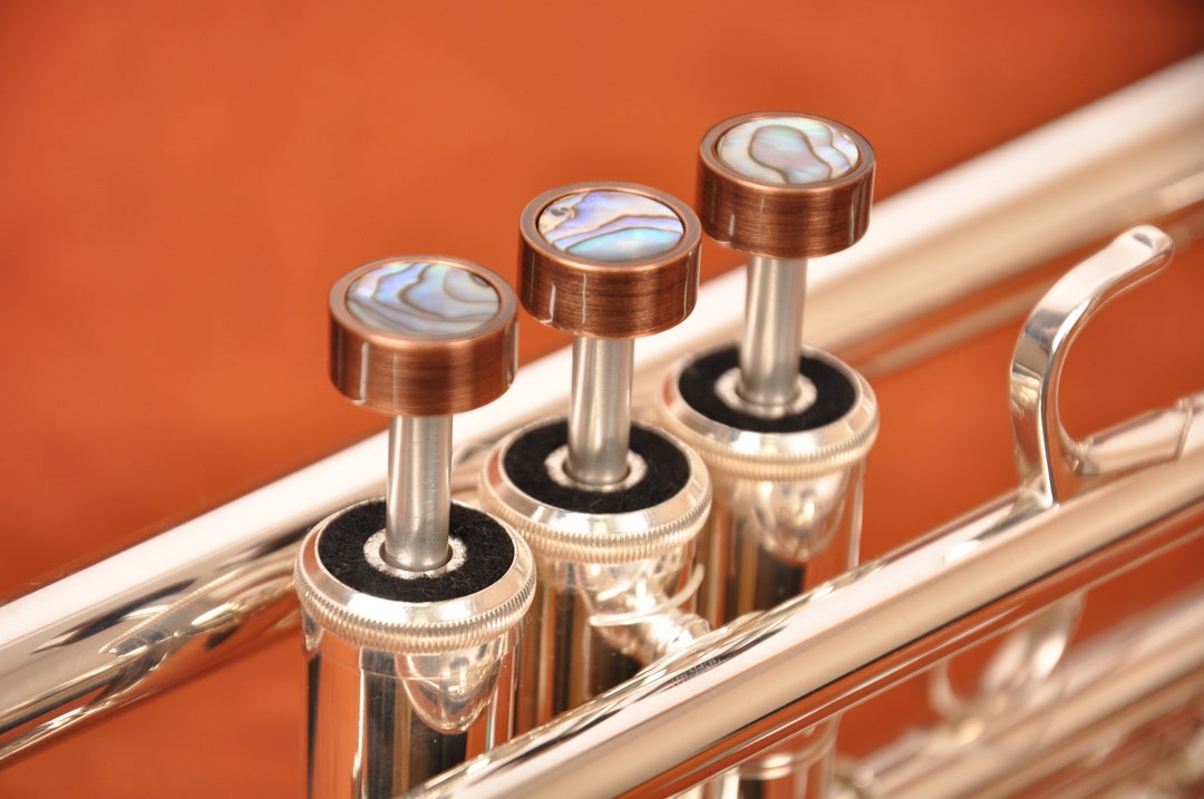 Heavy Trumpet Finger Buttons Antique Copper Lacquer With Natural Stones ...