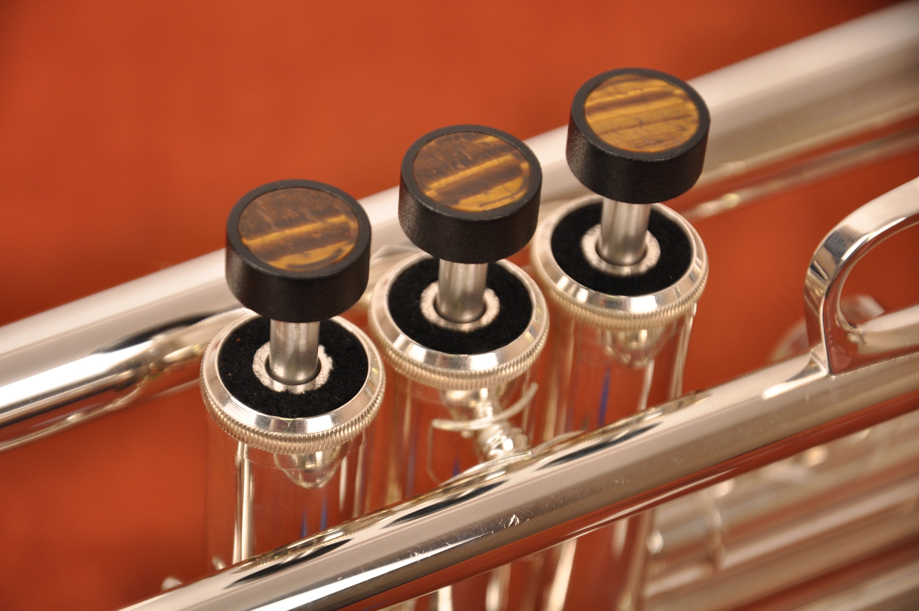 Heavy Custom Trumpet Finger Buttons BLACK Edition With Natural Stones ...