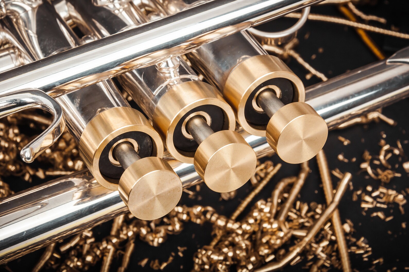 Trumpet MEDIUM Trim Kit. Raw Brass by Kgumusic. Personalized Valve Caps ...