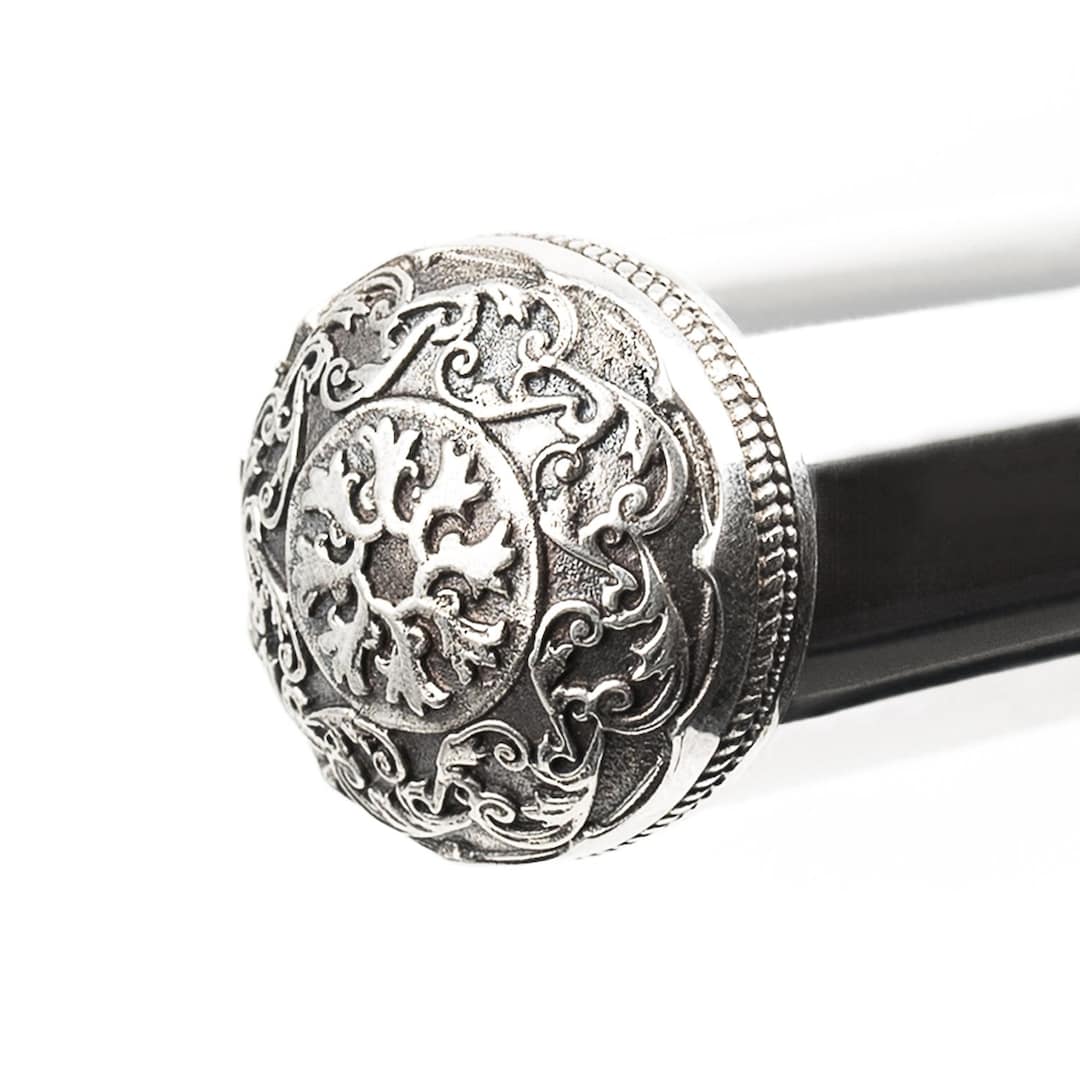 FLUTE CROWN Dark Silver Plated With Leaves Engraving. Yamaha, Pearl ...