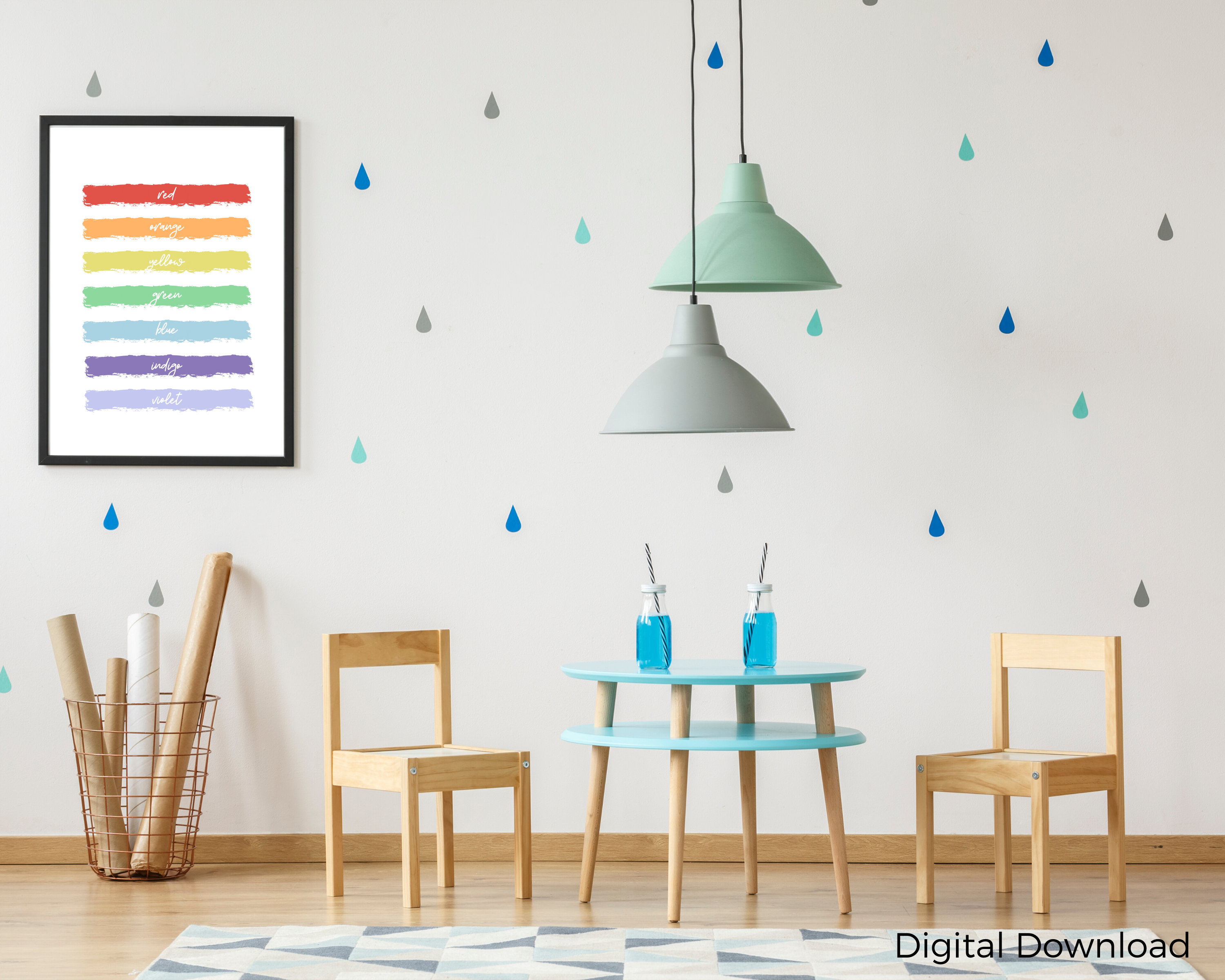 Rainbow Colors Educational Poster | Playroom Decor, Homeschool Decor or ...