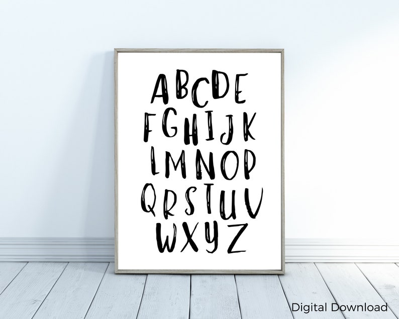 Black and White Alphabet Poster Digital Download | Classroom Printable ...