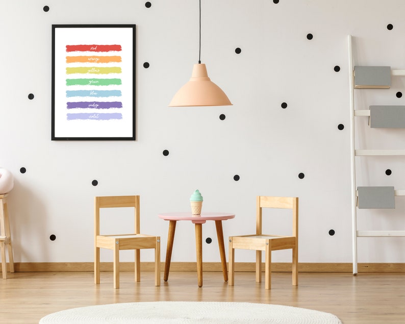 Rainbow Colors Educational Poster | Playroom Decor, Homeschool Decor or ...
