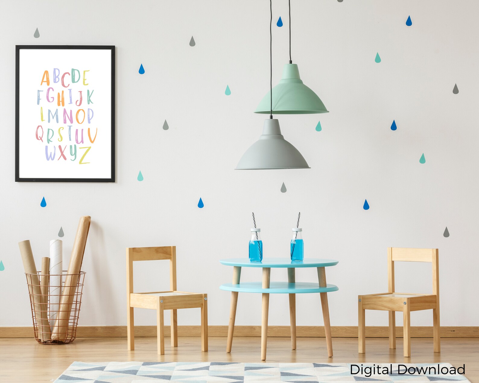 Pastel Alphabet Poster Classroom Printable Educational - Etsy