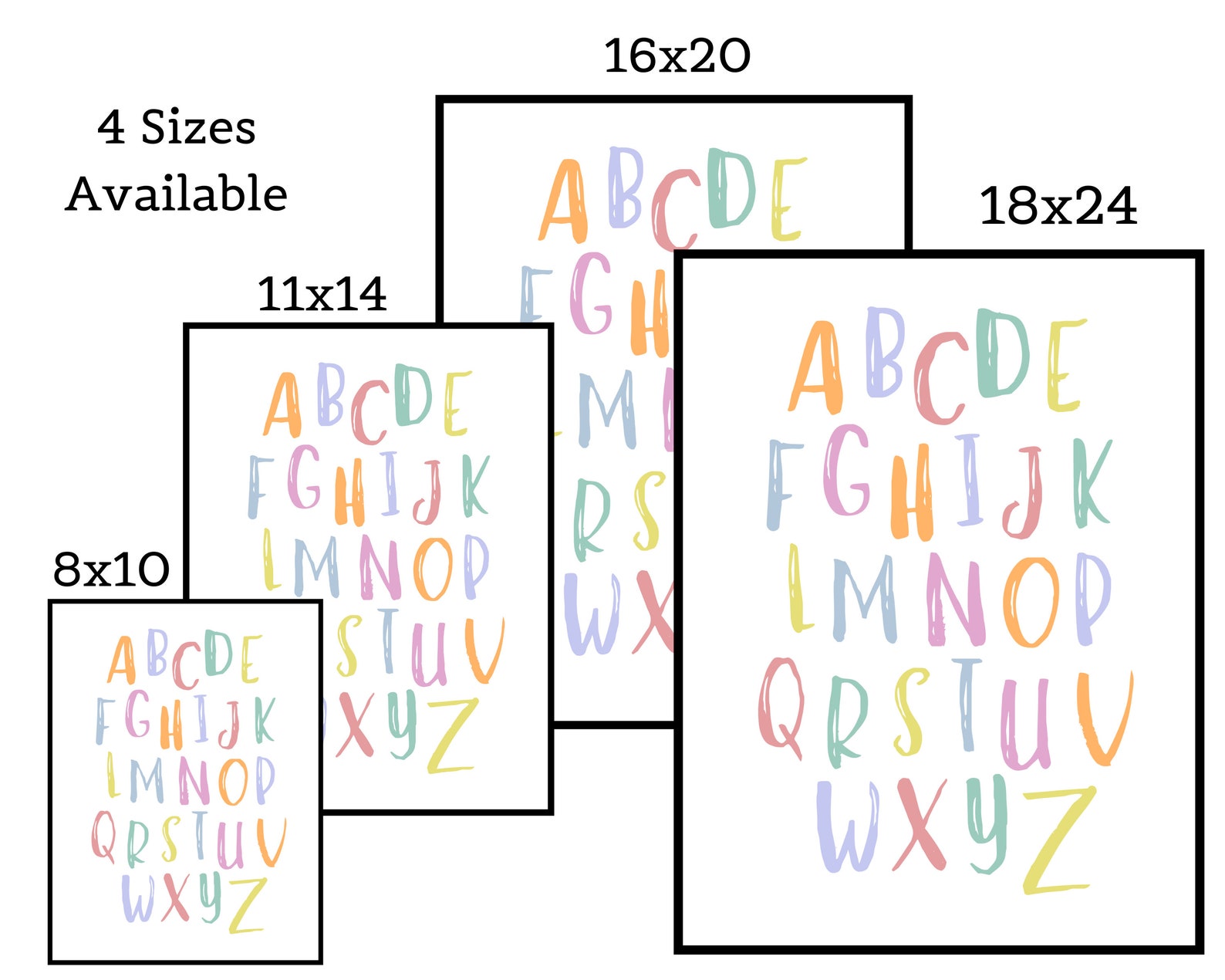 Pastel Alphabet Poster Classroom Printable Educational - Etsy