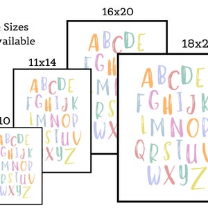 Pastel Alphabet Poster Classroom Printable Educational Posters for Kids ...