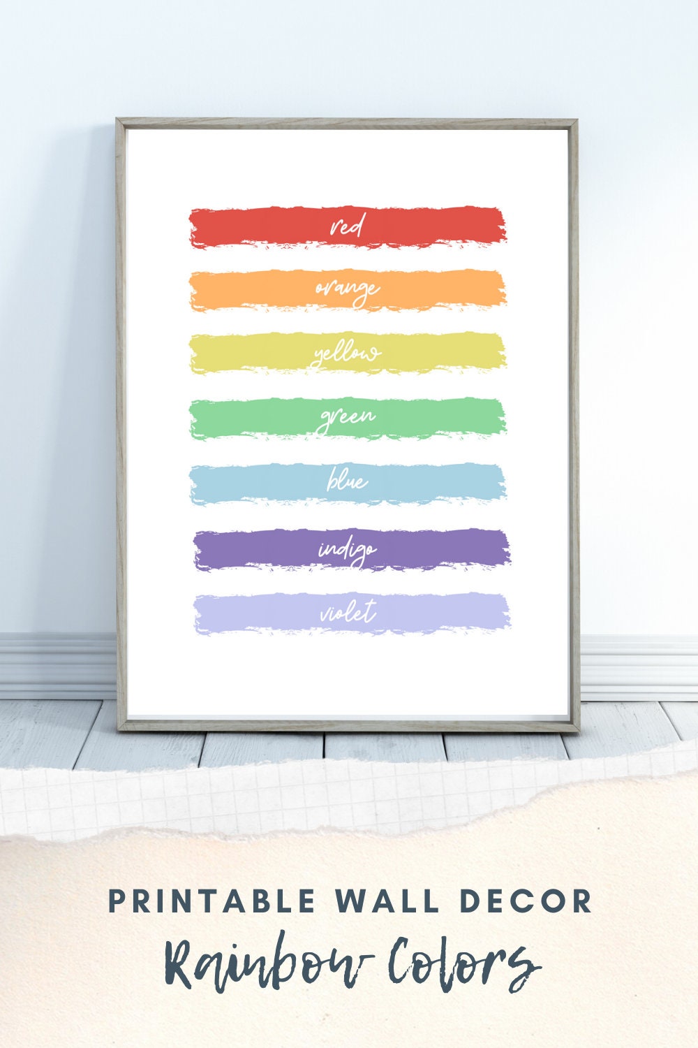 Rainbow Colors Educational Poster Playroom Decor, Homeschool Decor or ...
