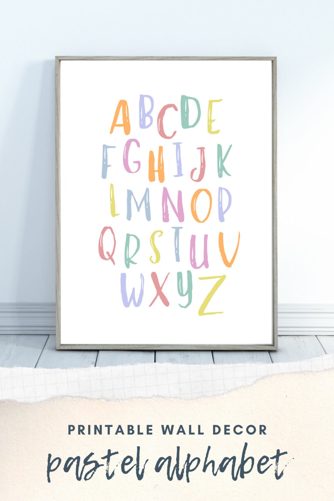 Pastel Alphabet Poster Classroom Printable Educational - Etsy
