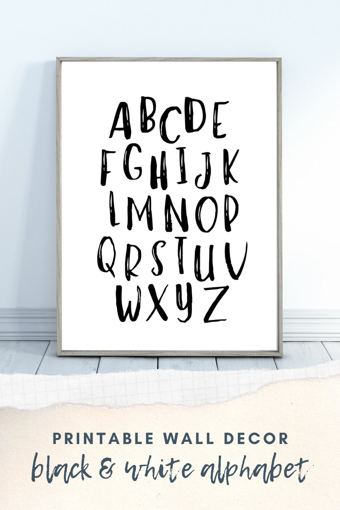 Black and White Alphabet Poster Digital Download Classroom Printable ...