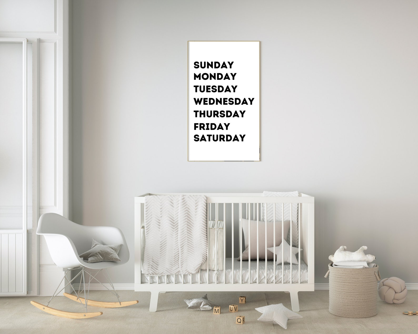 Black and White Days of the Week Poster | Homeschool or Classroom Decor ...