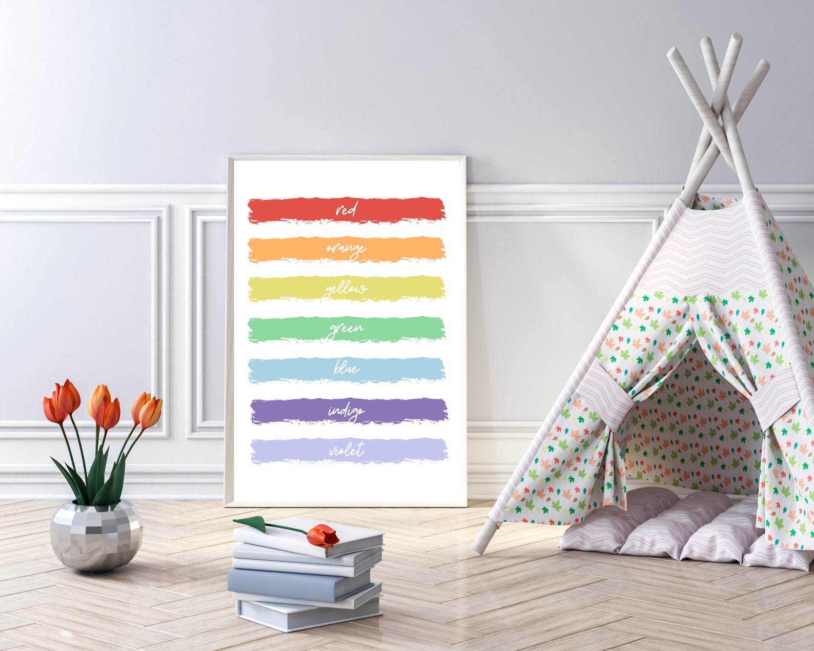 Rainbow Colors Educational Poster | Playroom Decor, Homeschool Decor or ...