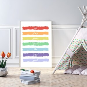 Rainbow Colors Educational Poster | Playroom Decor, Homeschool Decor or ...