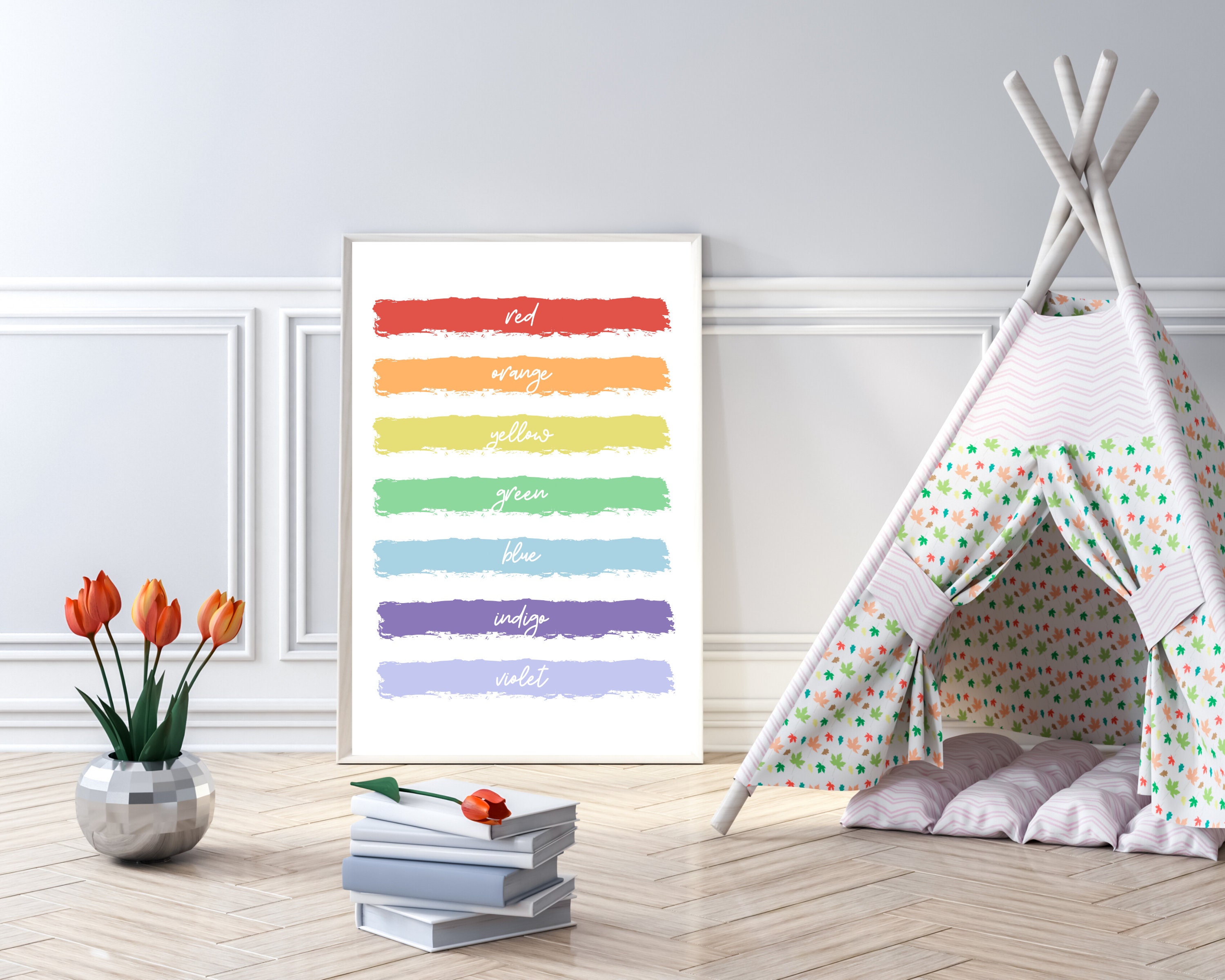Rainbow Colors Educational Poster | Playroom Decor, Homeschool Decor or ...