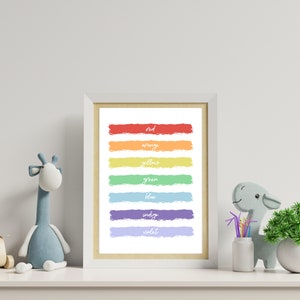 Rainbow Colors Educational Poster | Playroom Decor, Homeschool Decor or ...