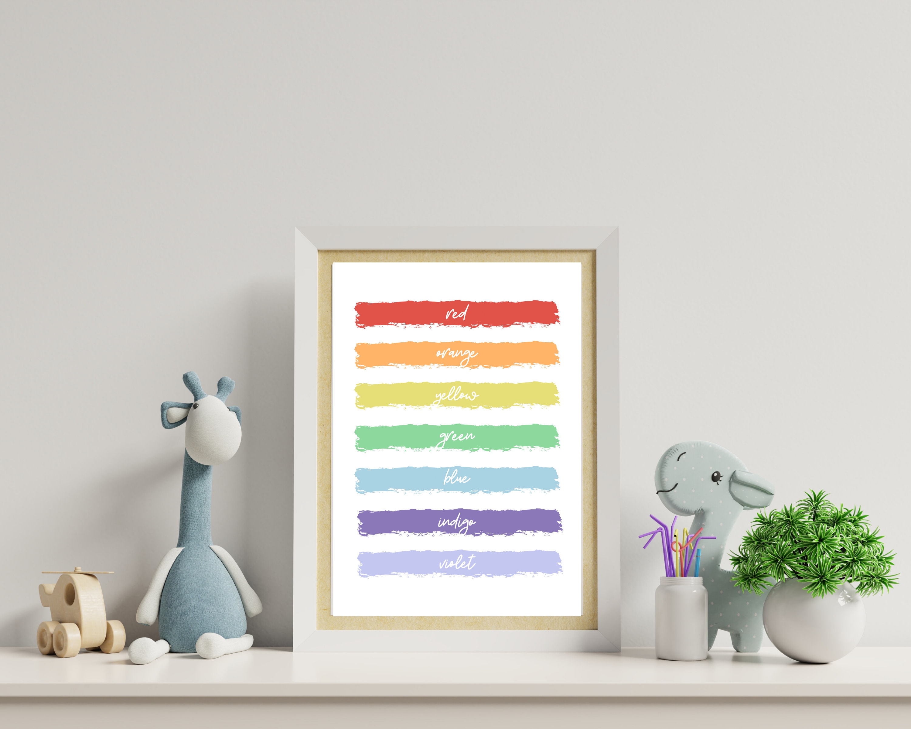 Rainbow Colors Educational Poster | Playroom Decor, Homeschool Decor or ...