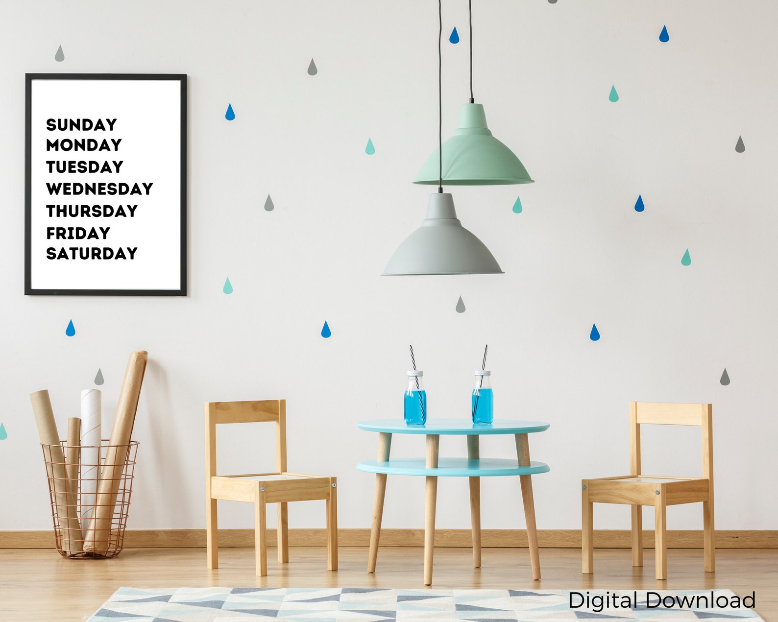 Black and White Days of the Week Poster | Homeschool or Classroom Decor ...