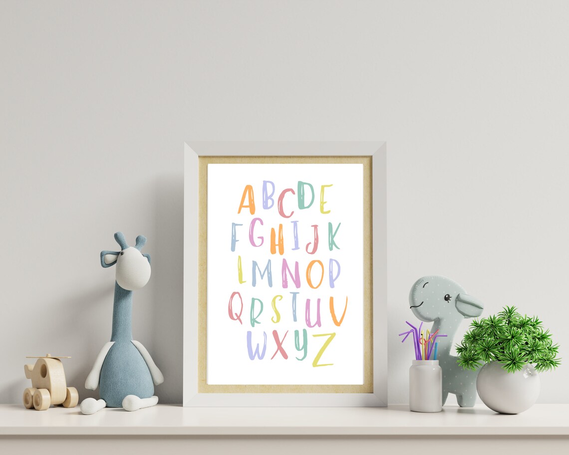Pastel Alphabet Poster Classroom Printable Educational - Etsy