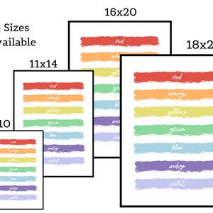Rainbow Colors Educational Poster | Playroom Decor, Homeschool Decor or ...