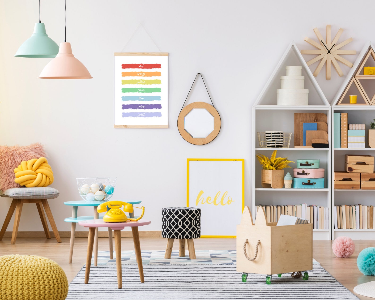 Rainbow Colors Educational Poster | Playroom Decor, Homeschool Decor or ...